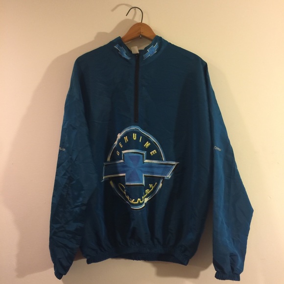 Vintage | Jackets & Coats | Vintage Chevrolet Blue Windbreaker Quarter ...